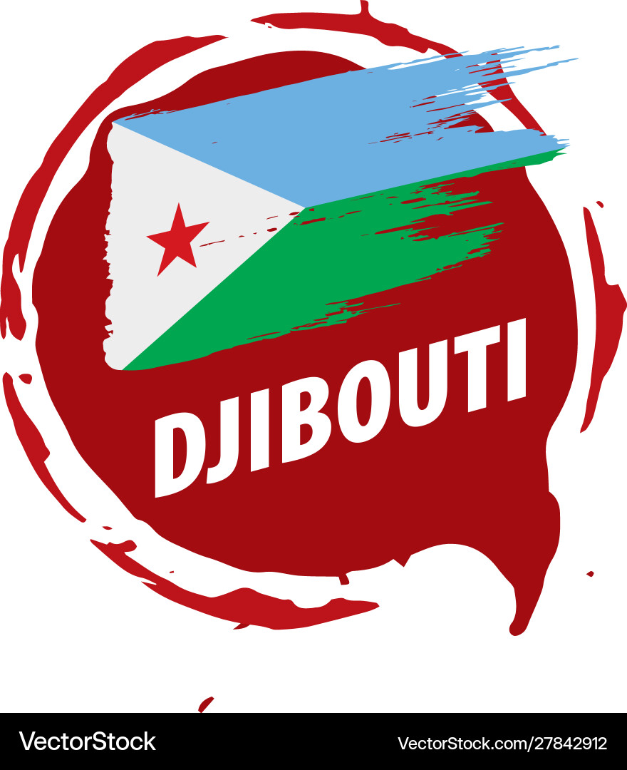 Djibouti flag on a white Royalty Free Vector Image