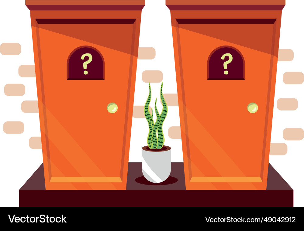 Door choice of two Royalty Free Vector Image - VectorStock