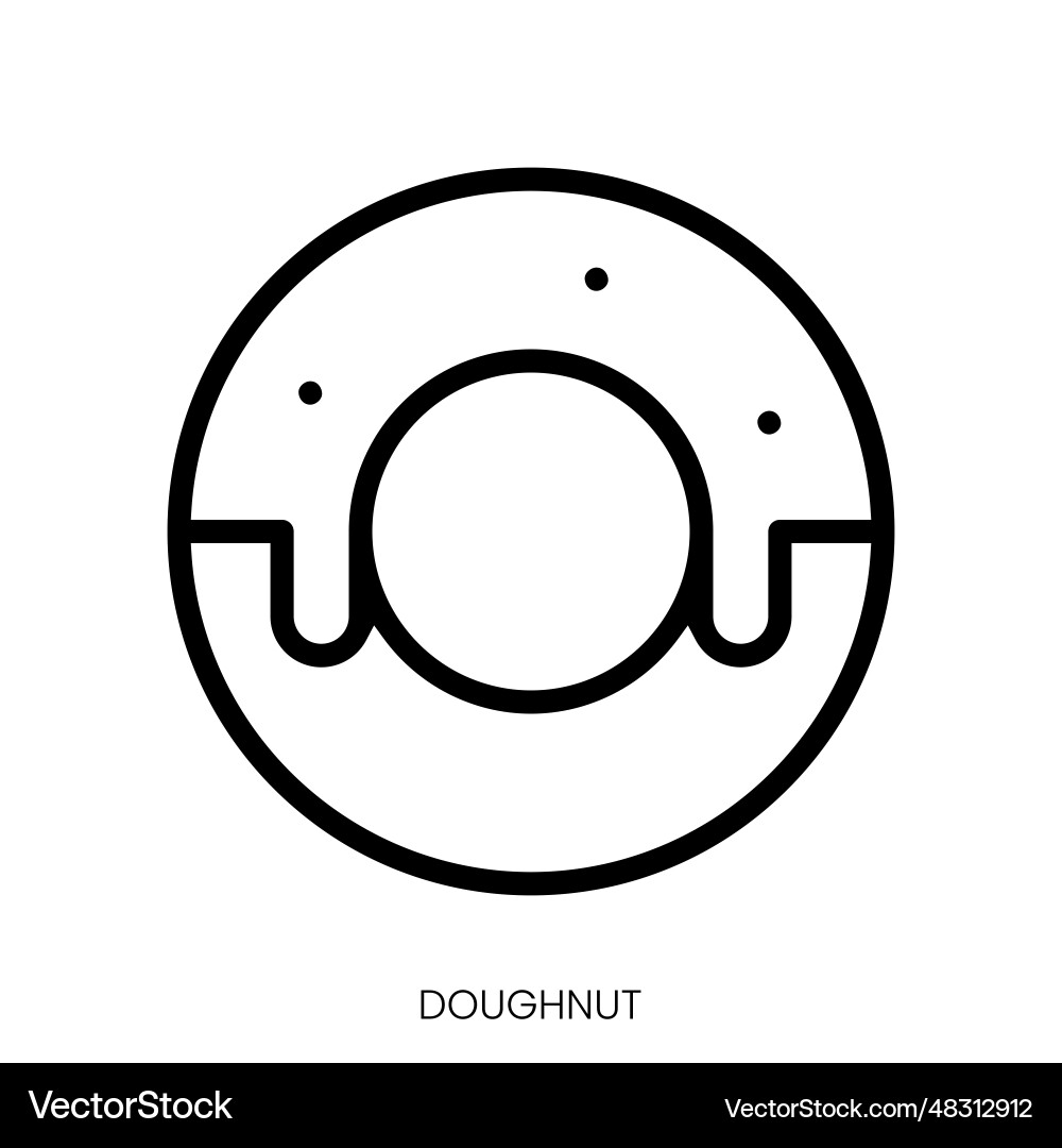 Doughnut icon line art style design isolated Vector Image