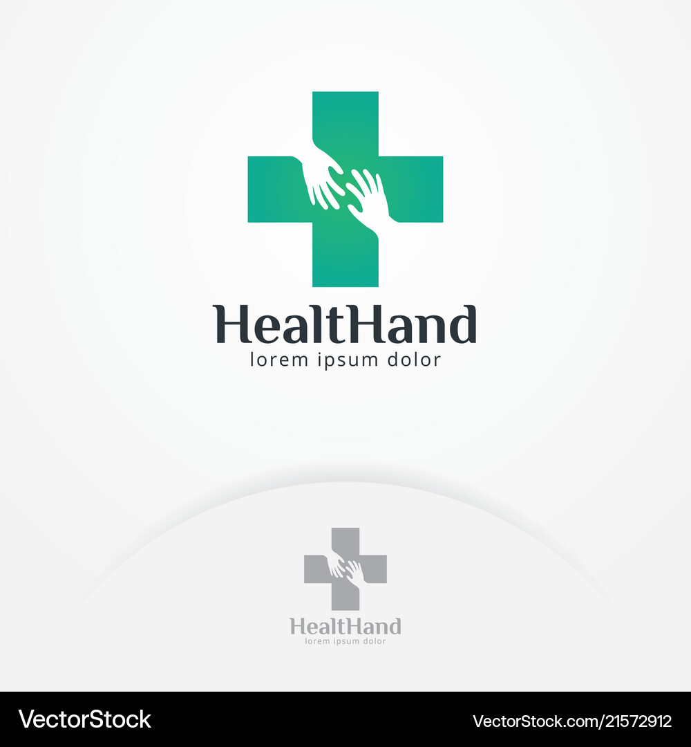 Health and hands logo design Royalty Free Vector Image
