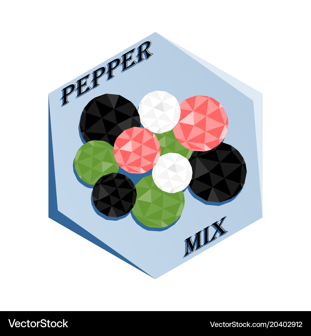 Label for seasoning pepper mix Royalty Free Vector Image