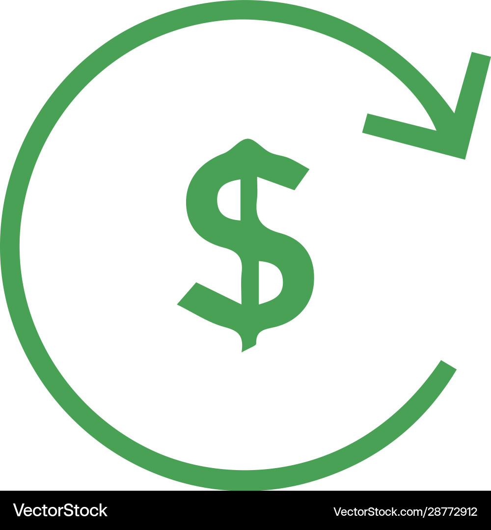 Money dollar symbol with arrow thin line icon Vector Image