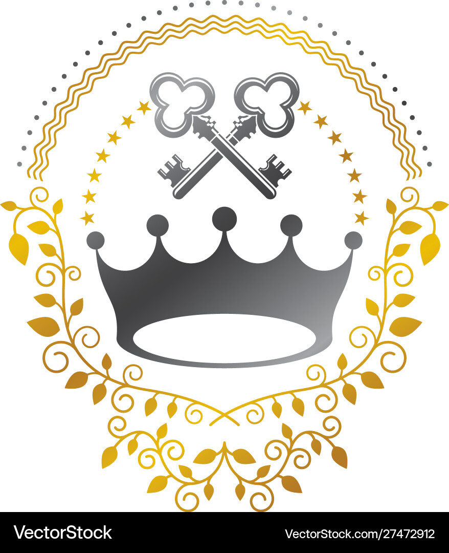Royal crown emblem heraldic coat arms Royalty Free Vector