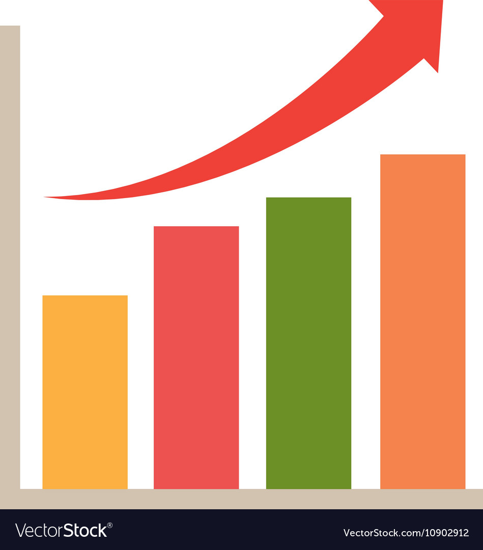 Statistics bars chart Royalty Free Vector Image