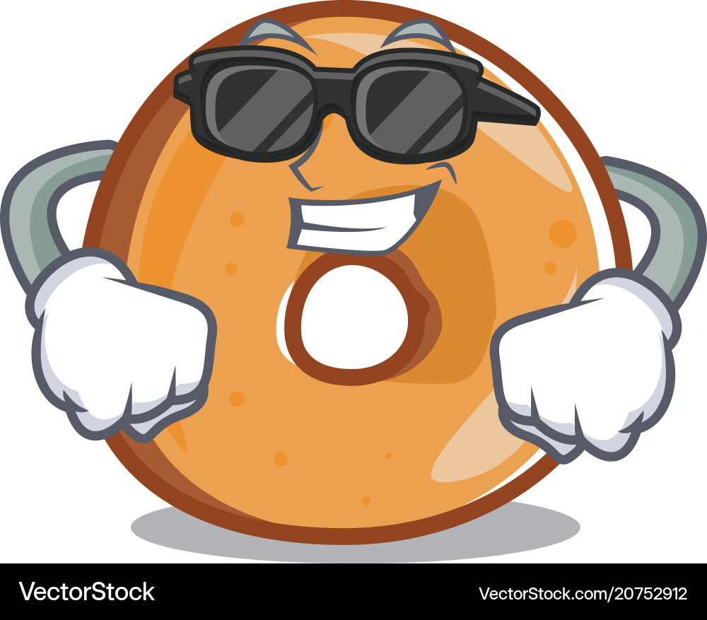 Super cool bagels character cartoon style Vector Image