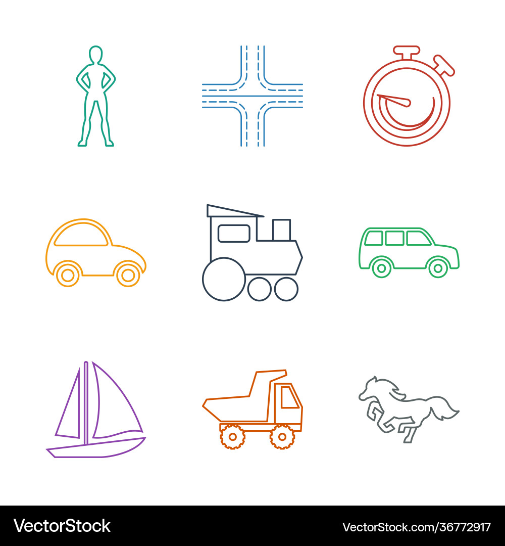9 race icons Royalty Free Vector Image - VectorStock