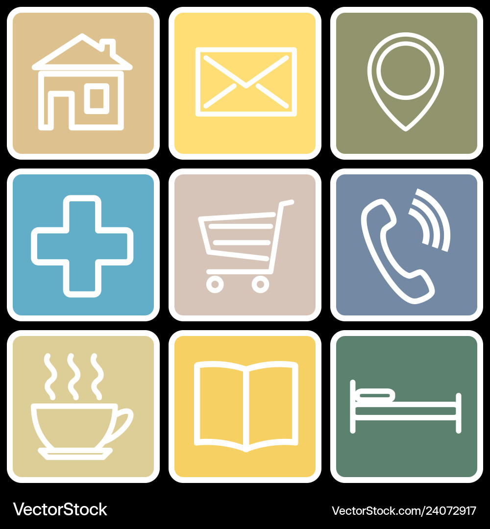 A set of stencils for map icons Royalty Free Vector Image