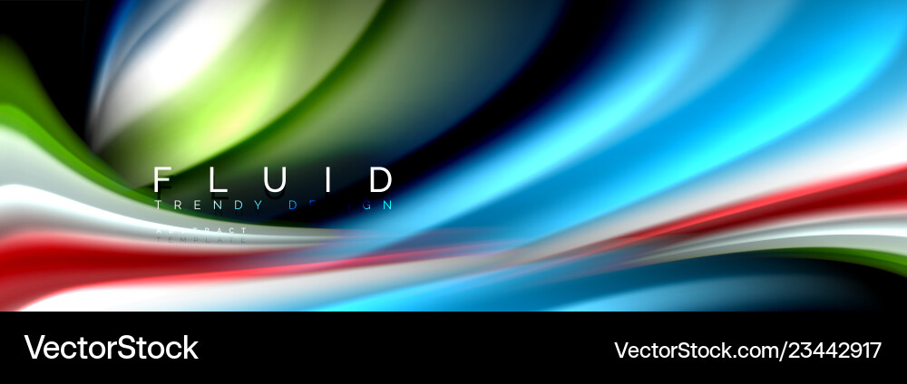 Bright colorful liquid fluid lines on black Vector Image