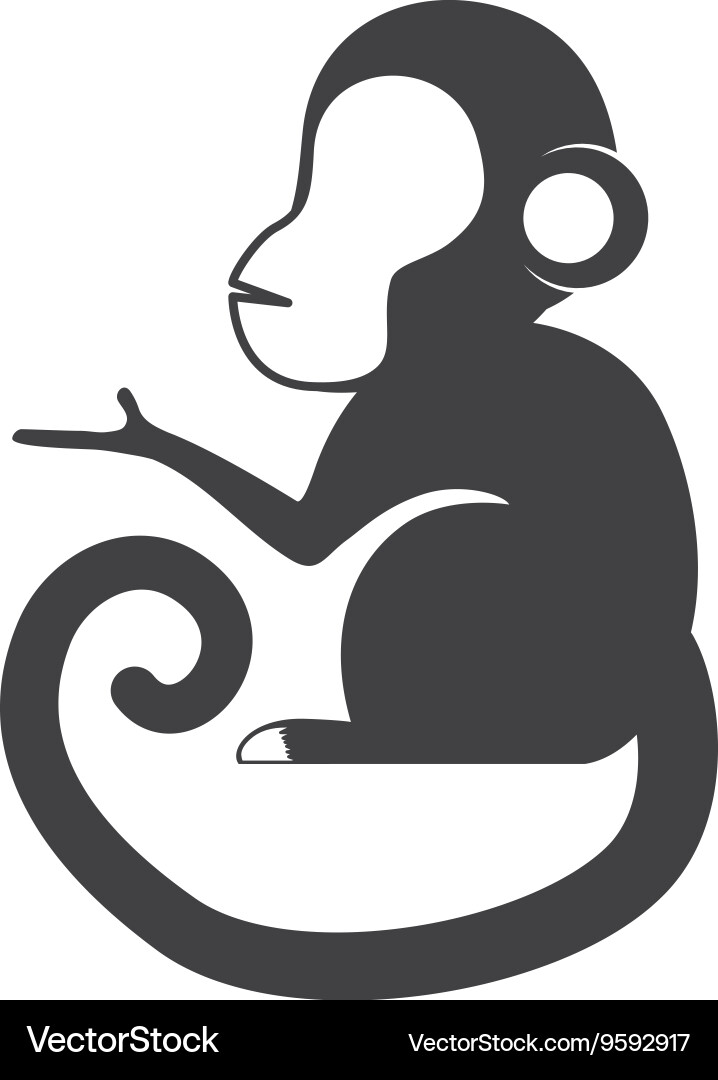 Cartoon monkey icon cute animal design Royalty Free Vector