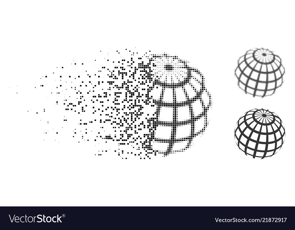 Disintegrating dotted halftone abstract sphere Vector Image Disintegrating dotted halftone abstract sphere Vector Image