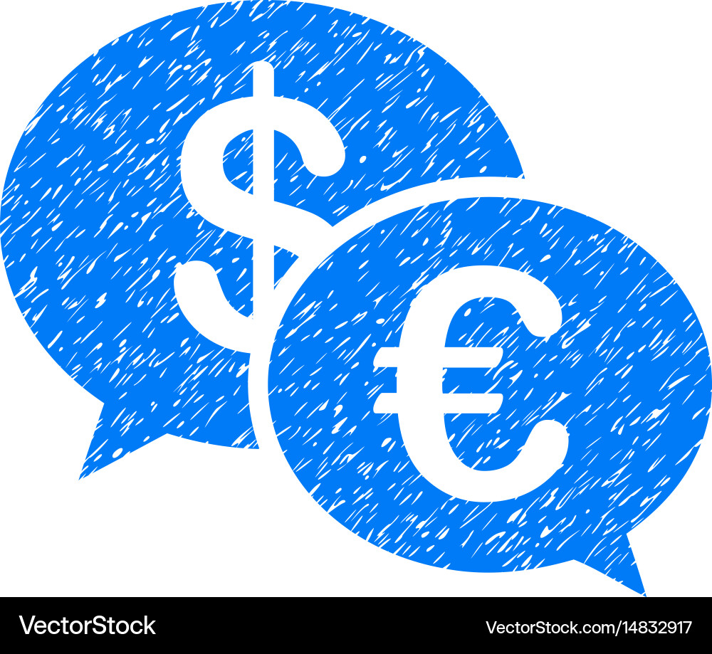 Euro transaction messages grunge icon Royalty Free Vector