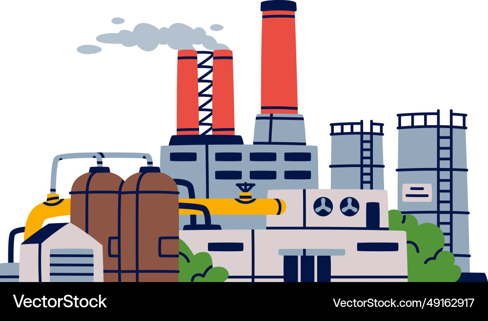 Factory as industrial manufacturing building Vector Image