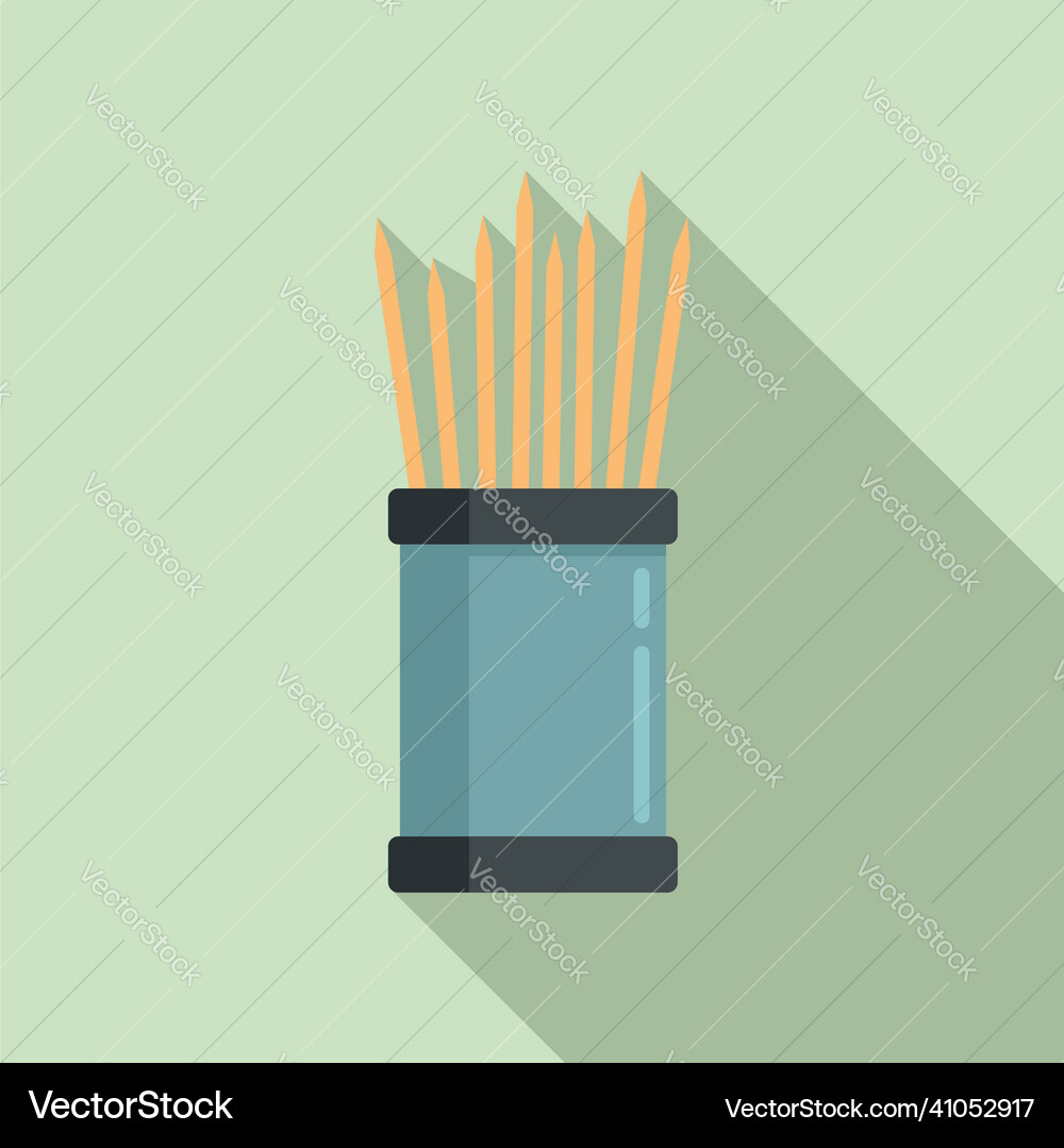 Food toothpick box icon flat tooth stick Vector Image