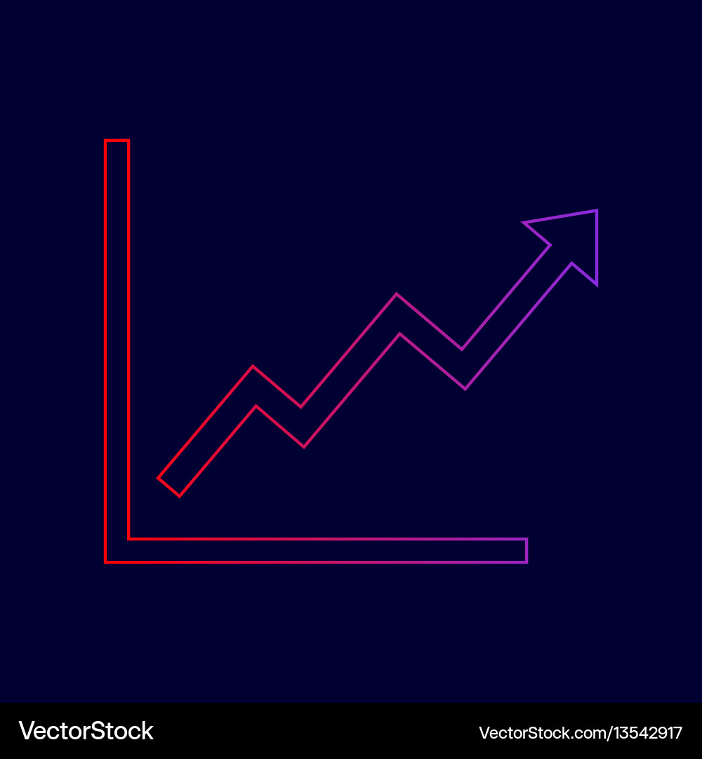 Growing bars graphic sign line icon Royalty Free Vector