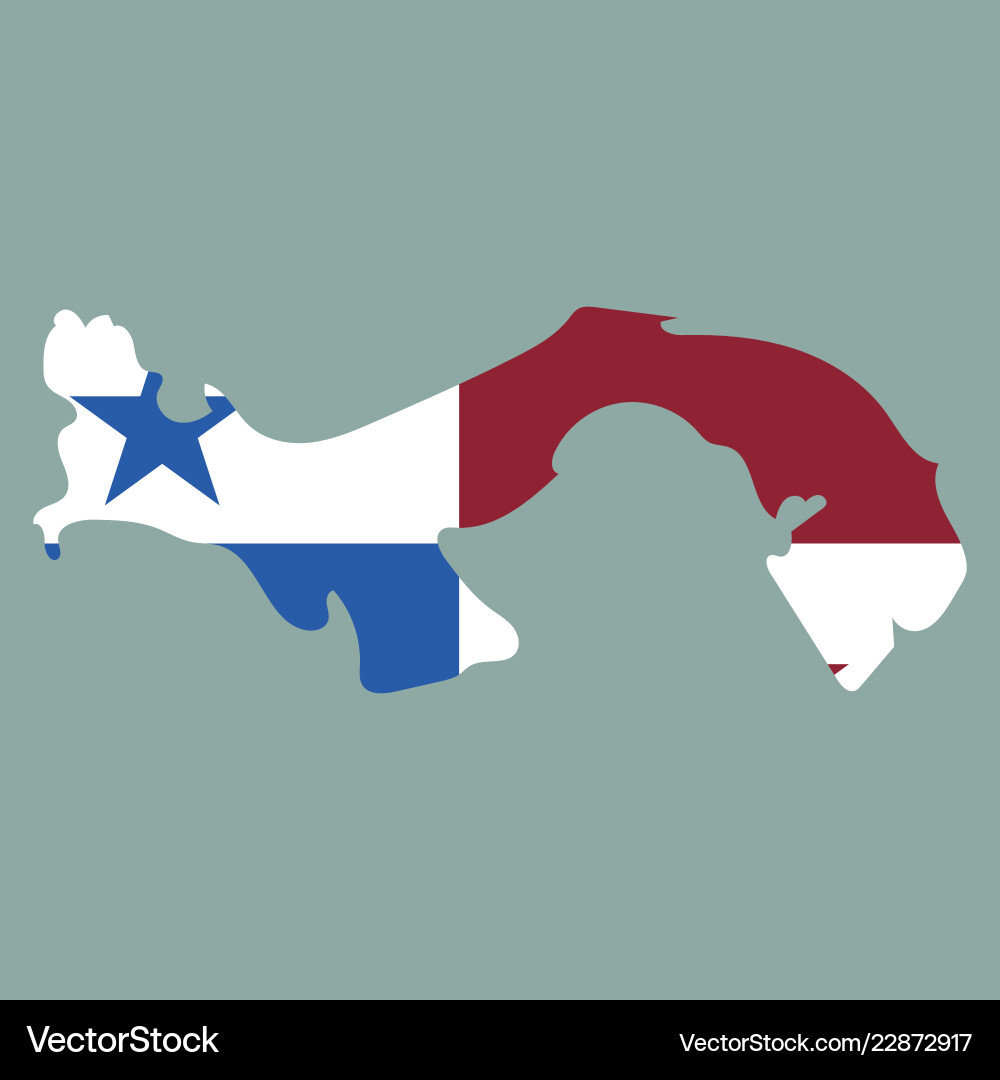High resolution panama map with country flag Vector Image
