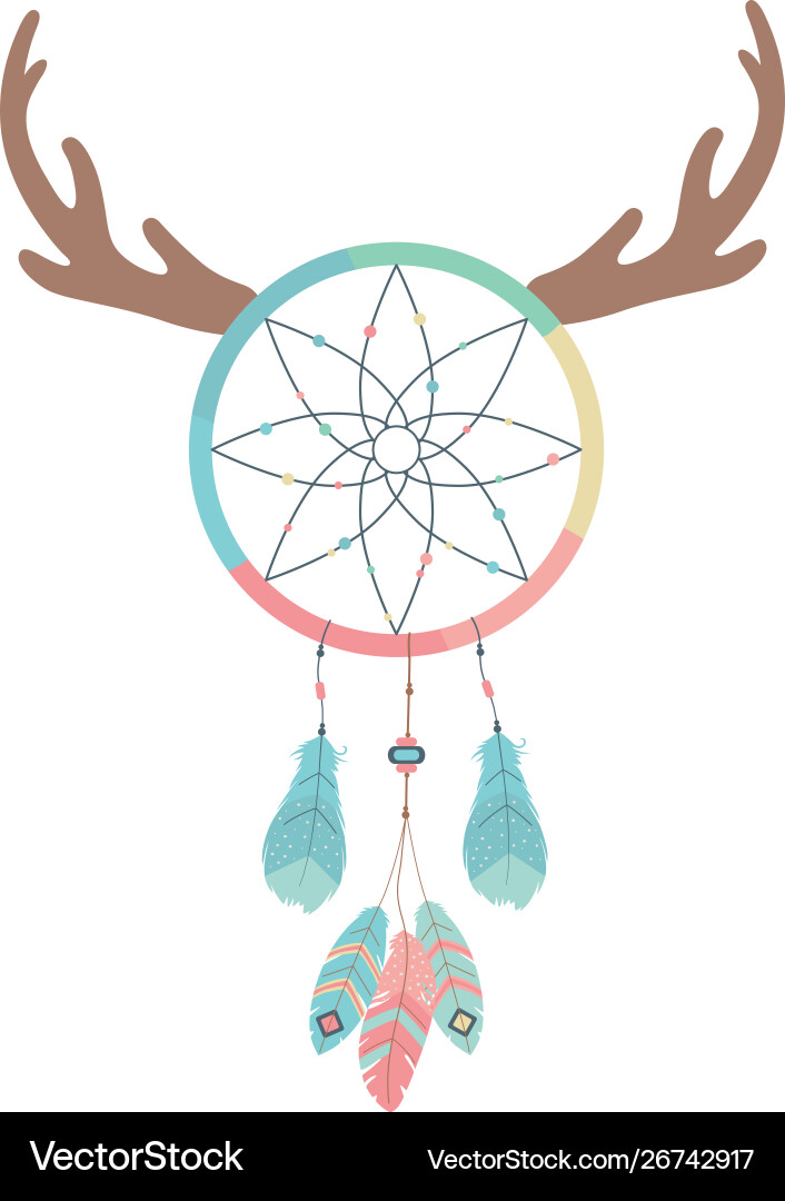 Isolated boho dream catcher design Royalty Free Vector Image