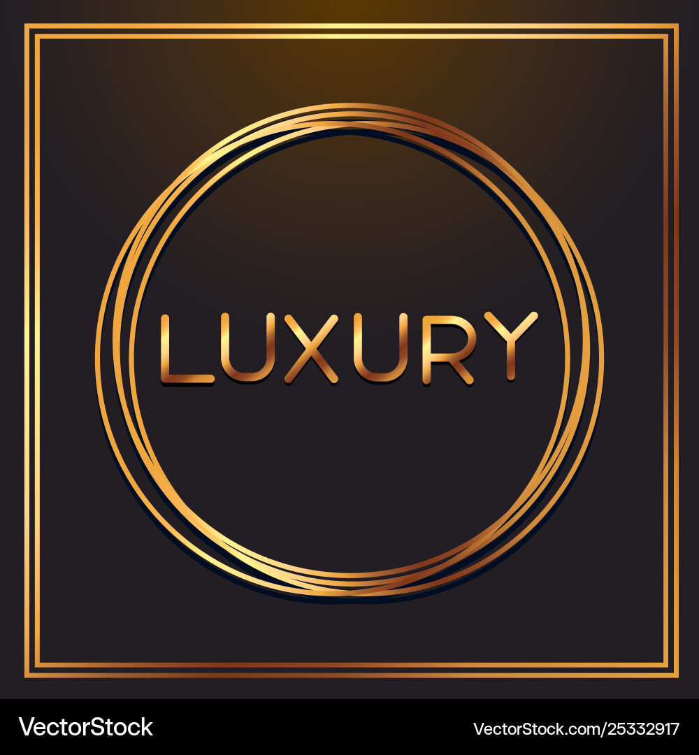 Luxury gold fonts in round frame Royalty Free Vector Image