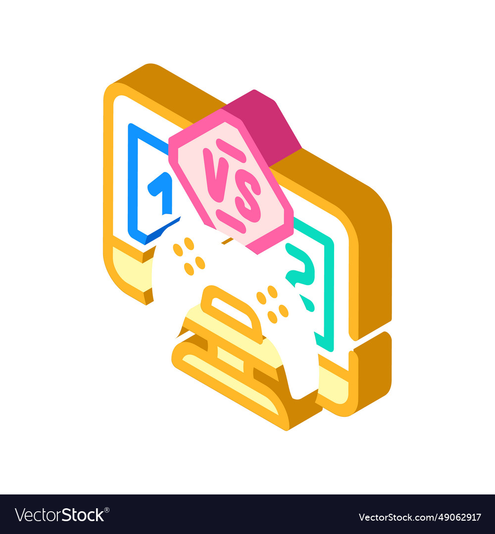 Multiplayer games game development isometric icon Vector Image Multiplayer games game development isometric icon Vector Image