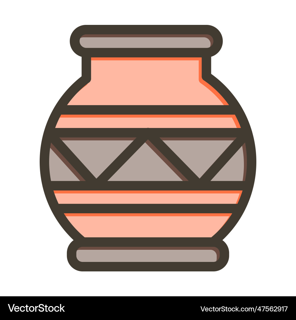 Pot thick line filled colors for personal Vector Image