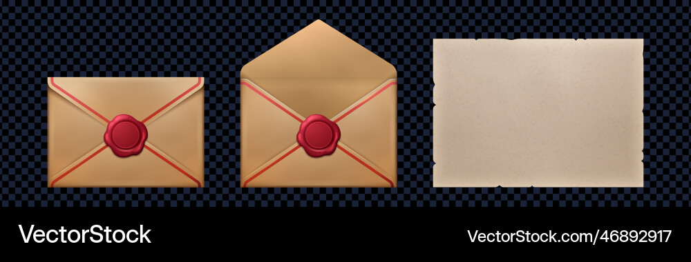 Realistic set of retro paper mail Royalty Free Vector Image