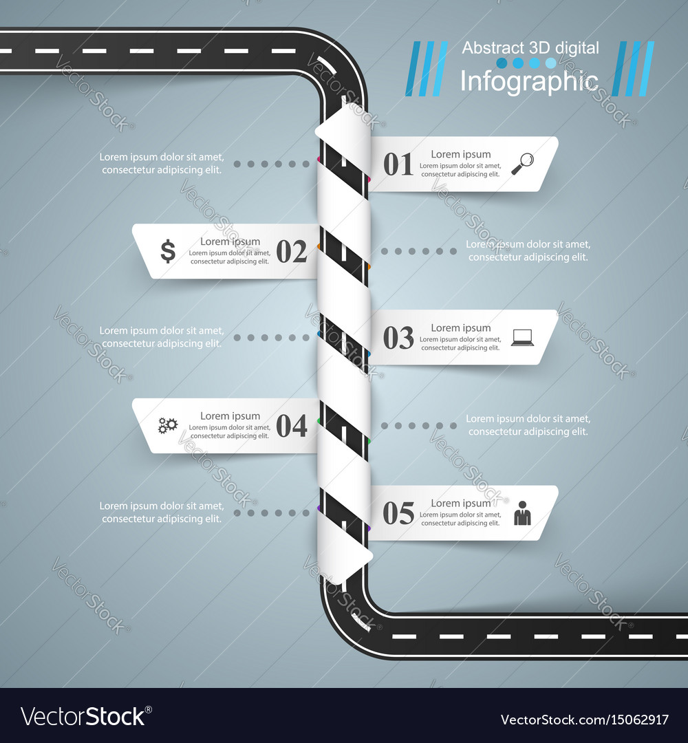 Road infographic design template and marketing Vector Image