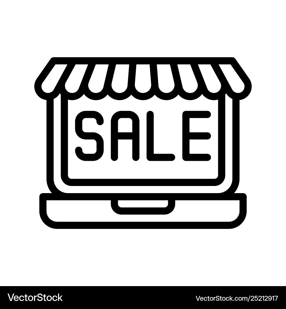 Sale digital marketing line icon editable stroke Vector Image