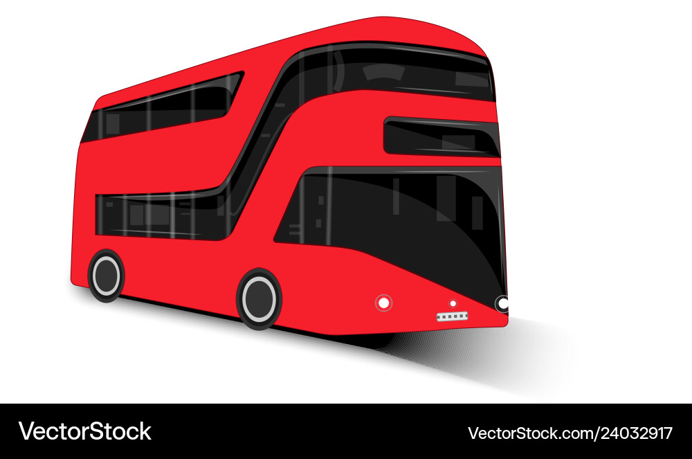 Urban modern two-tier passenger bus - isolated Vector Image