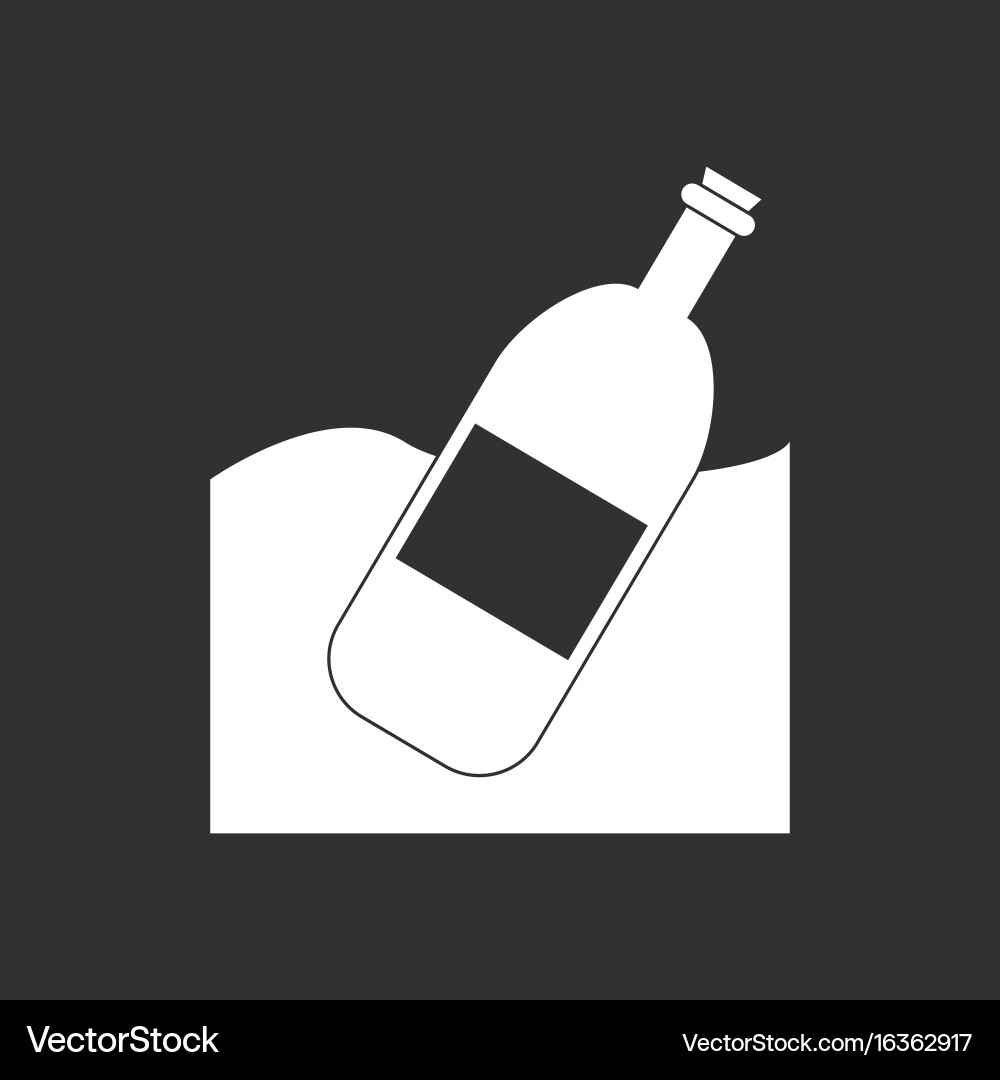 White icon on black background bottle in the Vector Image