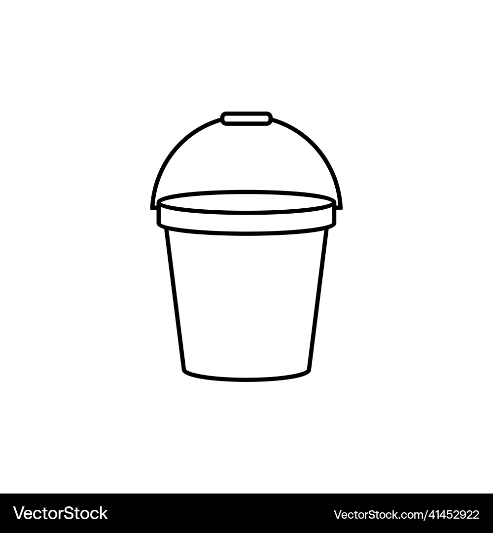 Bucket outline icon linear style sign for mobile Vector Image