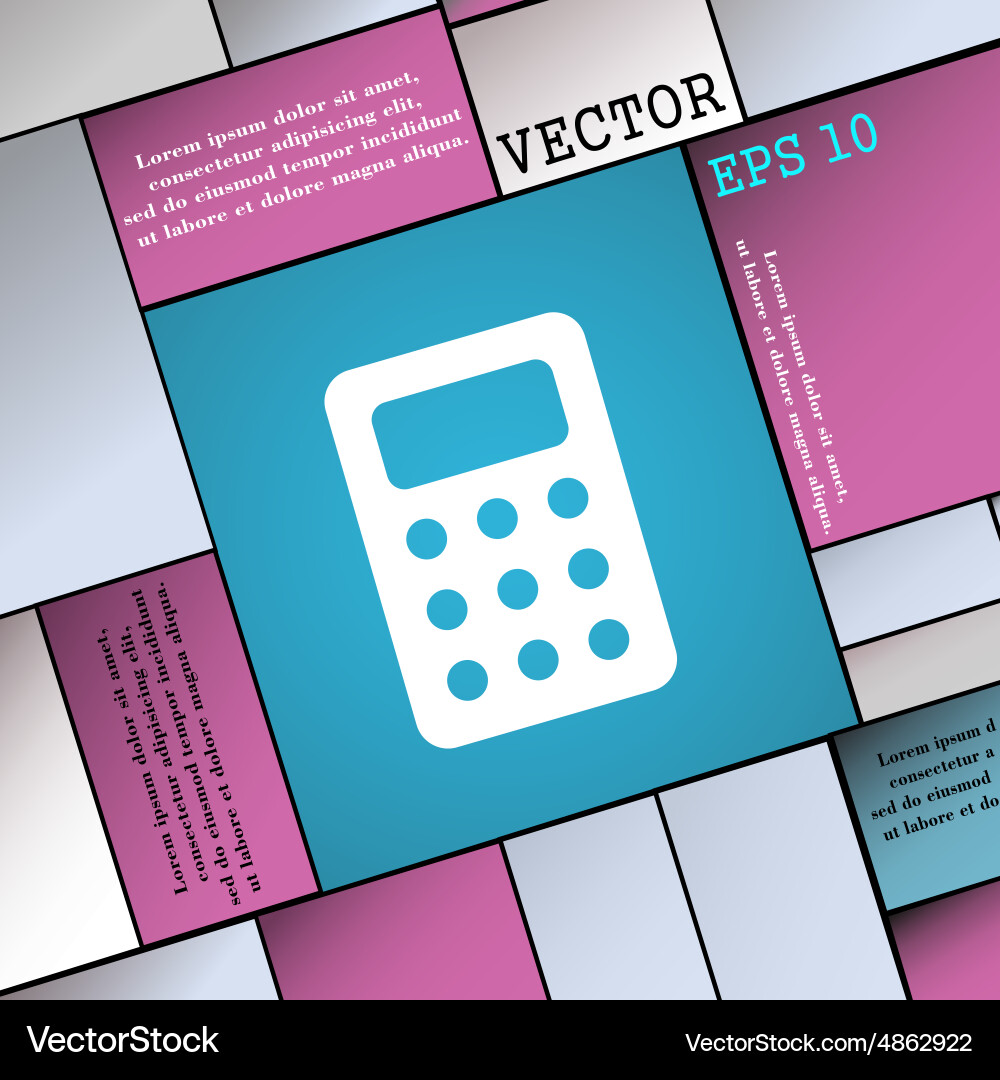 Calculator bookkeeping icon sign modern flat style
