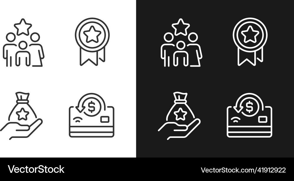Cash awards pixel perfect linear icons set Vector Image