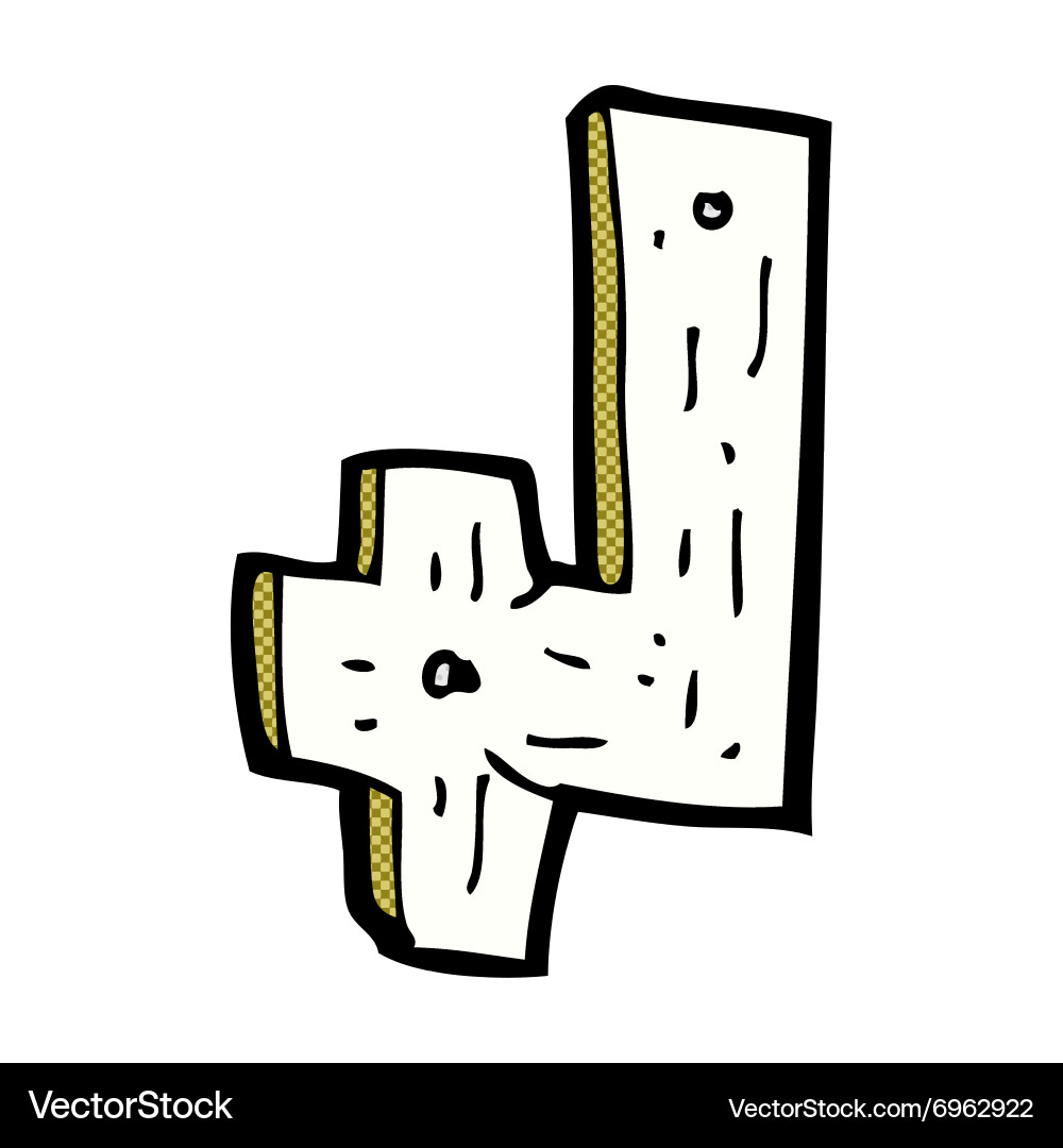 Comic cartoon wooden number Royalty Free Vector Image