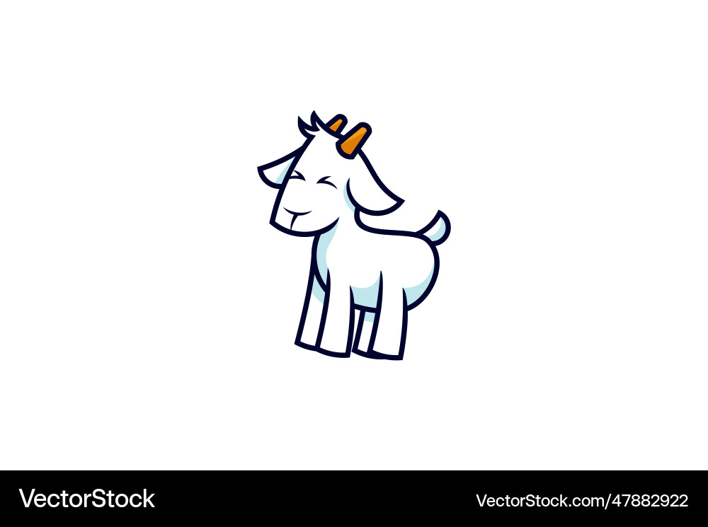 Cute baby goat template logo design Royalty Free Vector