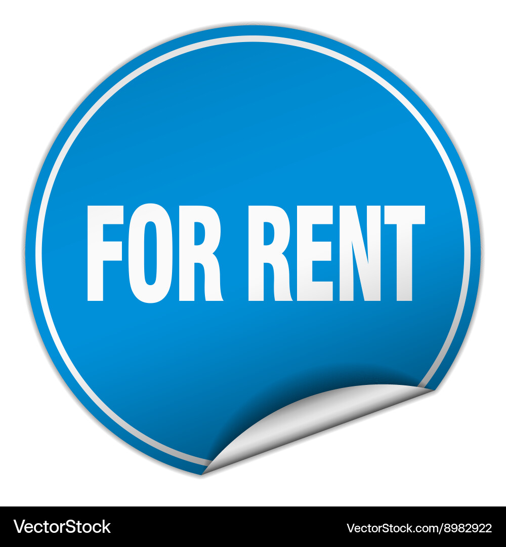 For rent round blue sticker isolated on white Vector Image