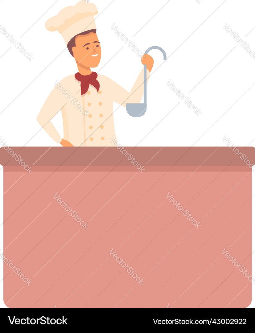 Hand cook class icon cartoon online Royalty Free Vector