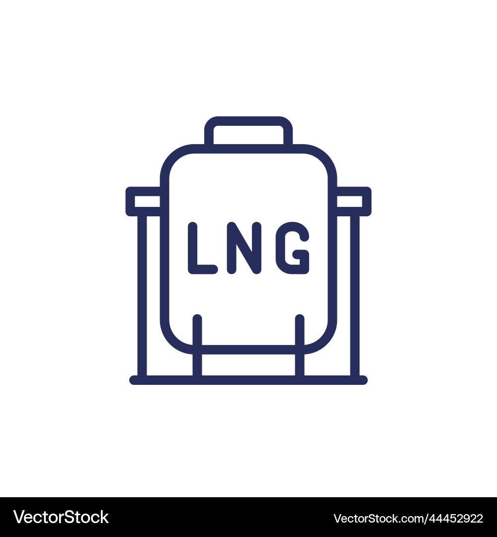 Lng tank line icon on white Royalty Free Vector Image