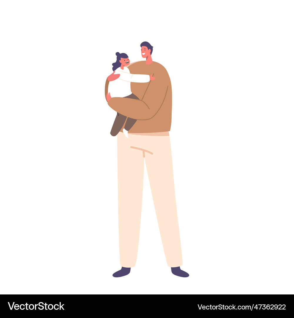 Loving father character holding his precious Vector Image