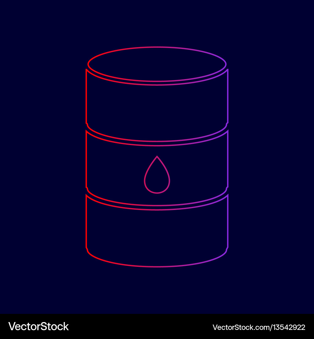 Oil barrel sign line icon with gradient Royalty Free Vector