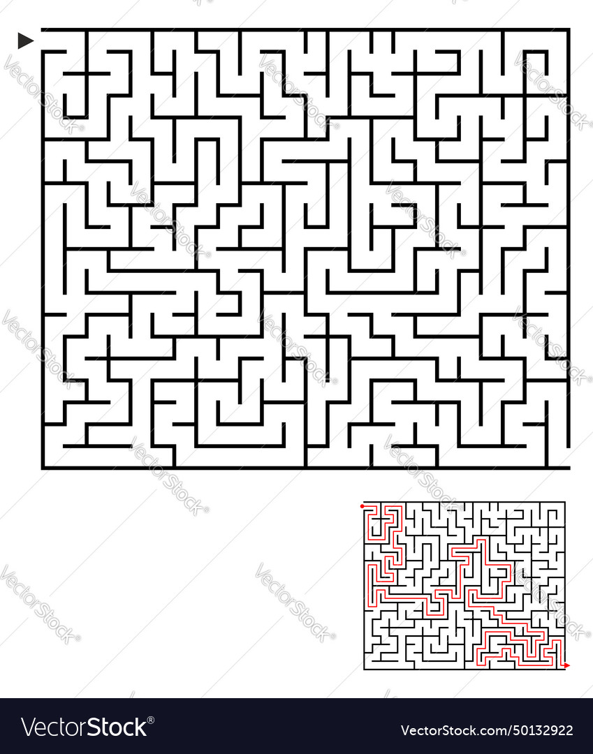 Rectangular maze game Royalty Free Vector Image