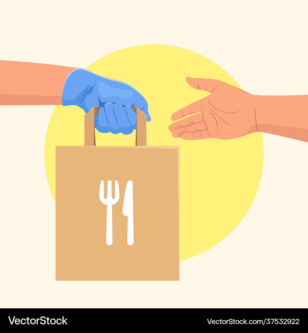 Safe food delivery online ordering concept Vector Image