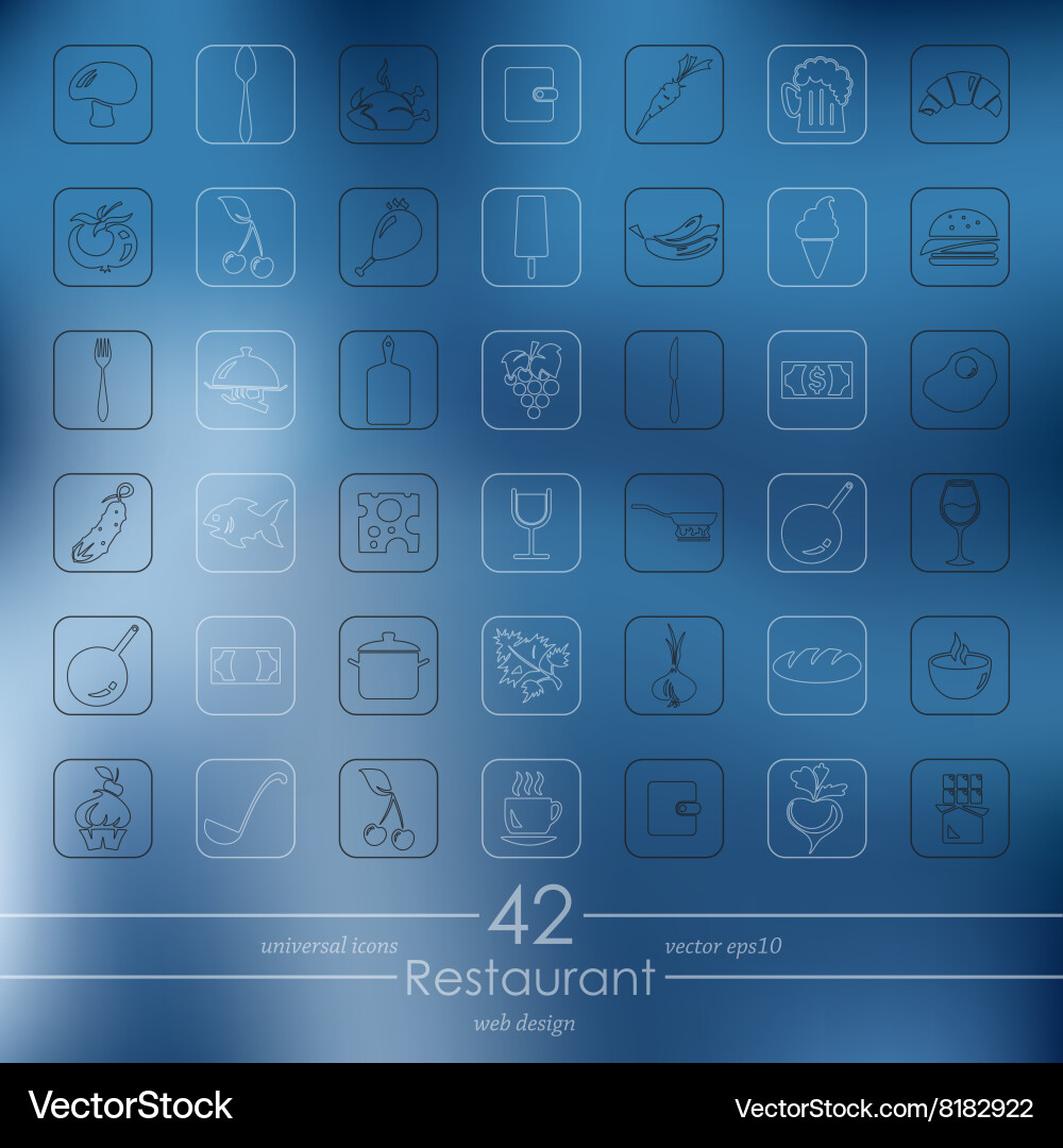 Set of restaurant icons Royalty Free Vector Image
