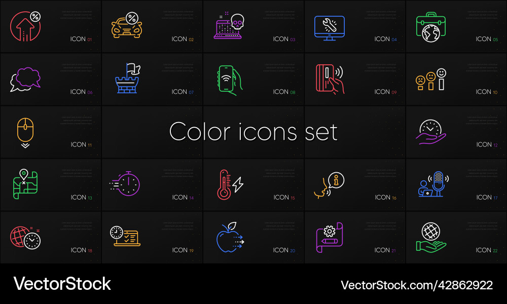 Set of safe time cooking timer and cyber attack Vector Image