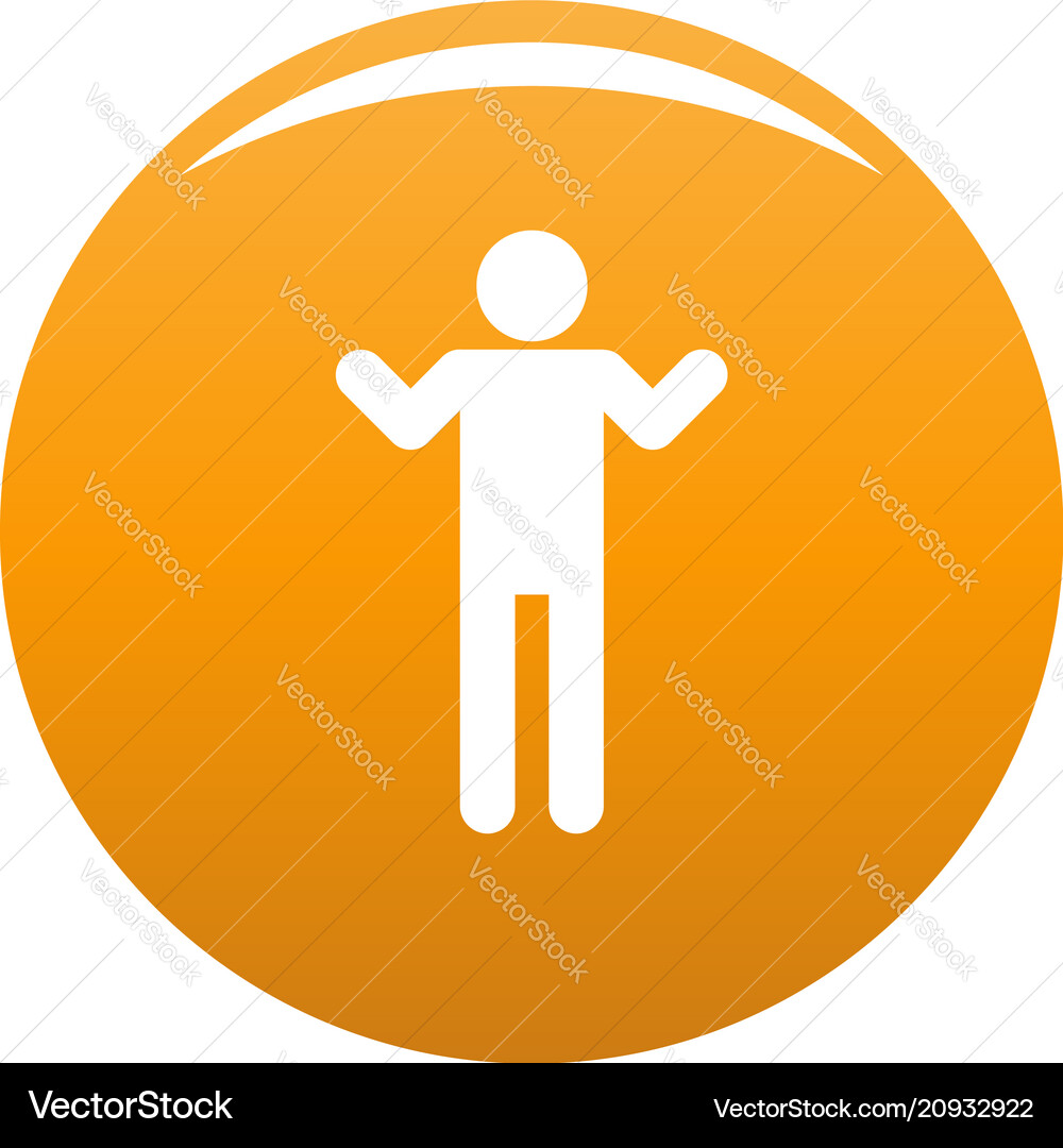 Stick figure stickman icon orange Royalty Free Vector Image