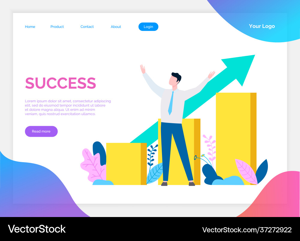 Success banner winner vision reaching goal Vector Image