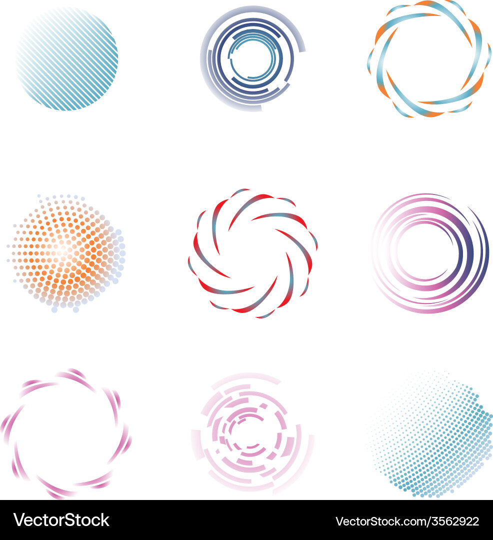 Unusual icons set isolated on white background Vector Image