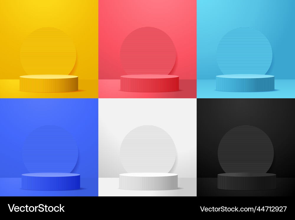 3d cylinder pedestal podium geometric platform Vector Image
