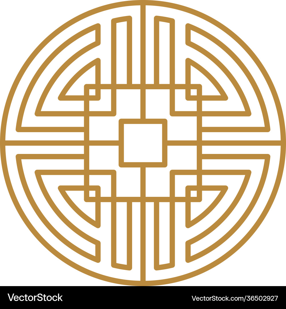 Chinese round frame and outline elements oriental Vector Image