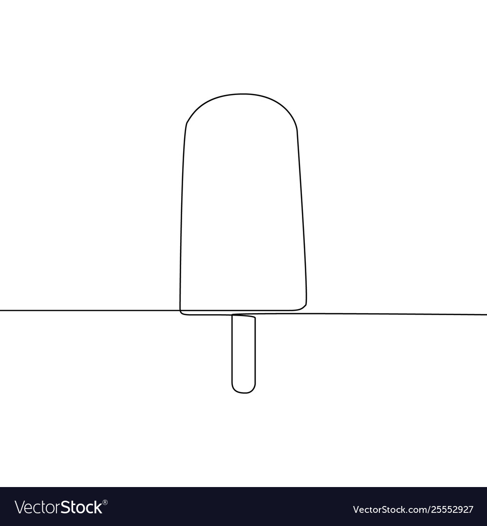 Continuous line ice lolly or cream one Royalty Free Vector Continuous line ice lolly or cream one Royalty Free Vector