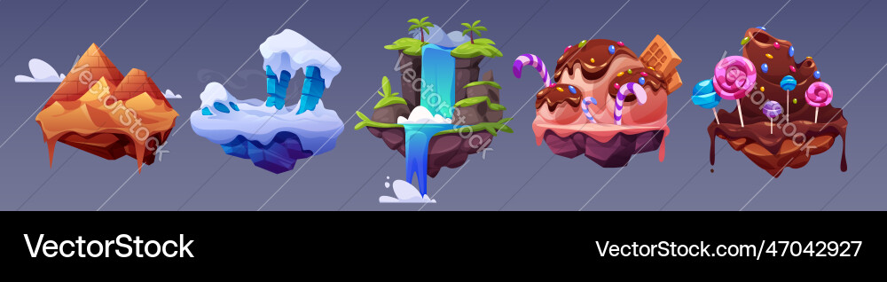 Fantastic flying land platforms for game ui design