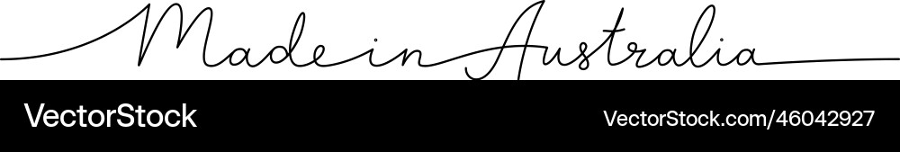 Made in australia - word with continuous one line Vector Image